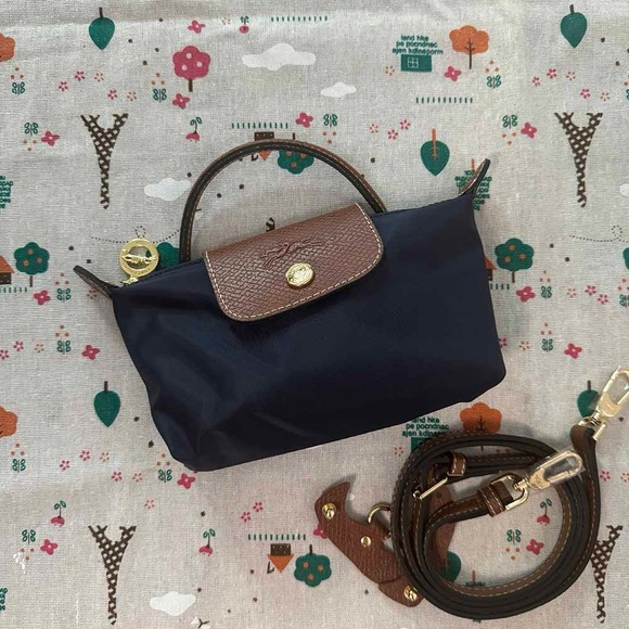 Longchamp | Bags | Longchamp Le Pliage Blue Mini Zip Snap Tote | Poshmark